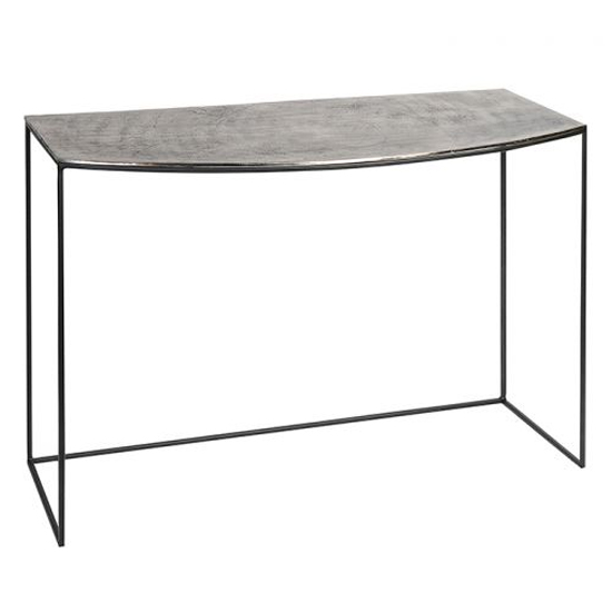 Millennium Aluminium Top Console Table With Black Frame