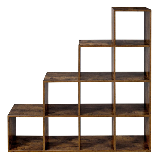 Millville Wooden 10 Cubes Display Stand In Rustic Brown | FiF