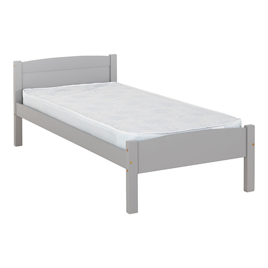 Misosa Wooden Single Bed In Grey Slate