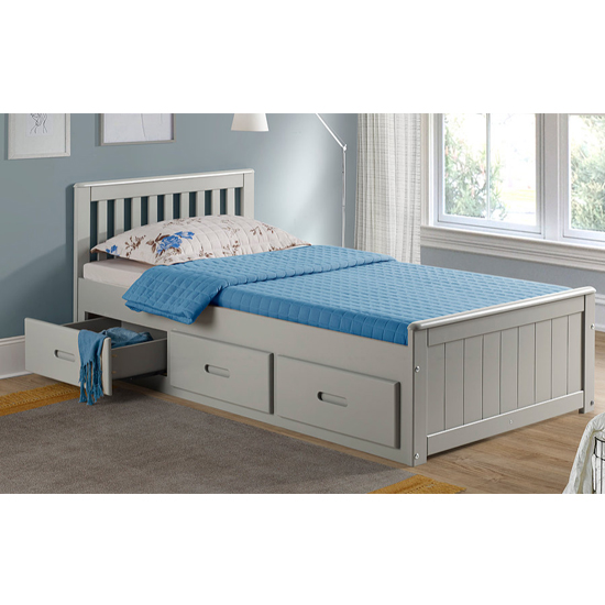 Mission Storage Single Bed In Grey With 3 Drawers | Furniture in Fashion