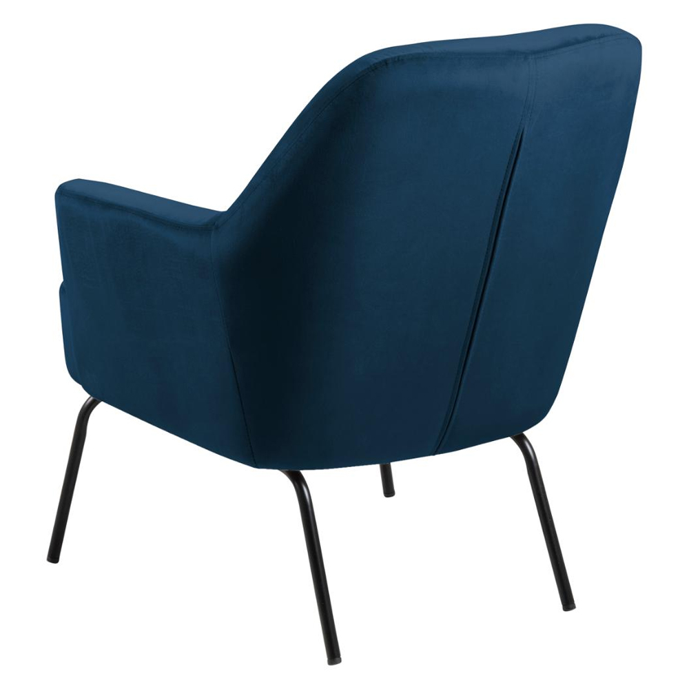 Montclair Fabric Lounge Chair With Black Legs In Navy Blue