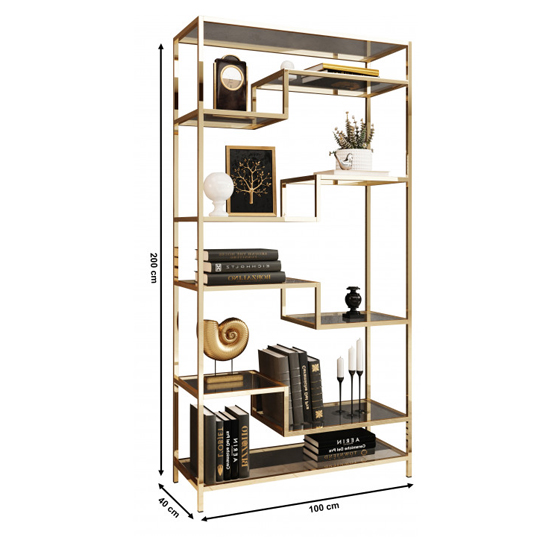 Monza Clear Glass Display Stand In Gold Stainless Steel Frame | Sale