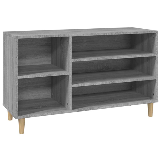 Monza Wooden Hallway Shoe Storage Rack In Grey Sonoma Oak