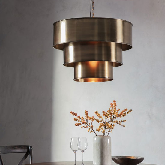 Morad Large Wall Hung Pendant Light In Bronze | FiF