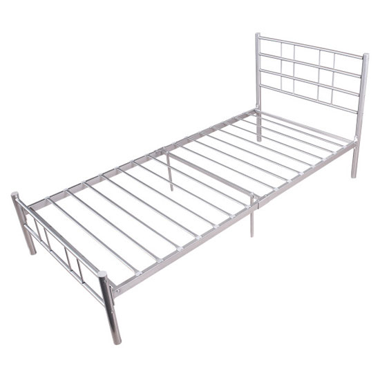 Morgan Metal Single Bed In Silver | Furniture in Fashion