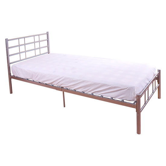 Morgan Metal Single Bed In Silver | Furniture in Fashion