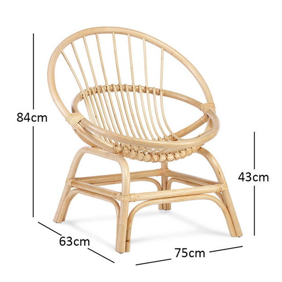 Muenster Round Rattan Accent Chair In Natural