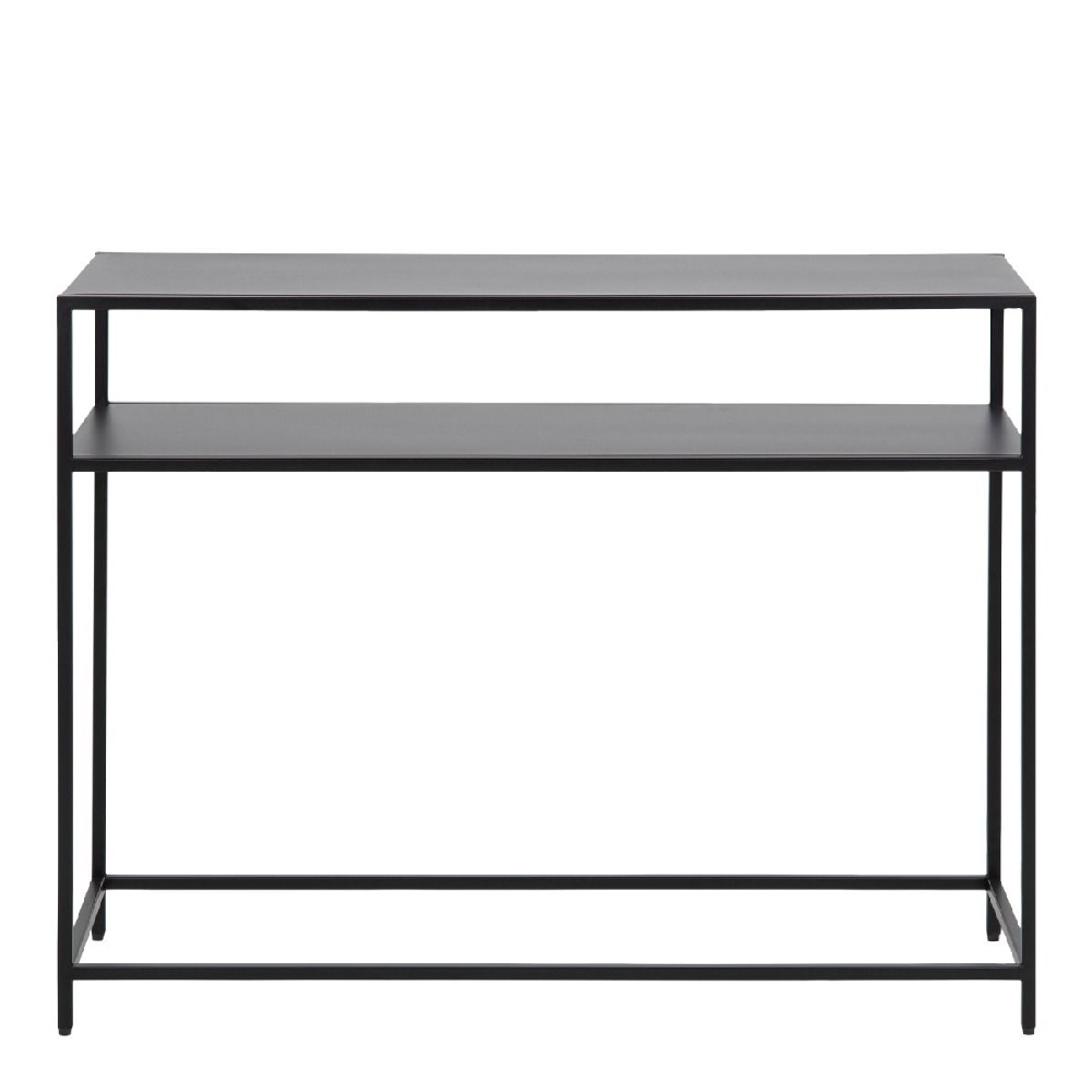 Napa Metal Console Table With Open Shelf In Matt Black