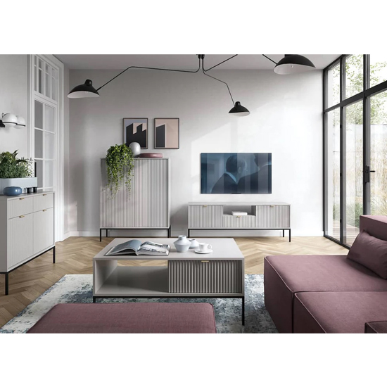 Napa Wooden Coffee Table With 1 Drawer In Matt Grey