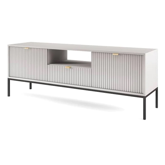 Napa Wooden TV Stand With 2 Doors In Matt Grey | Furniture in Fashion