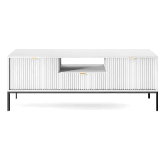 Napa Wooden TV Stand With 2 Doors In Matt White