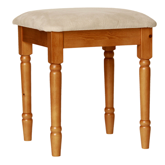 Naxos Wooden Stool In Cherry With Fabric Seat | Furniture in Fashion