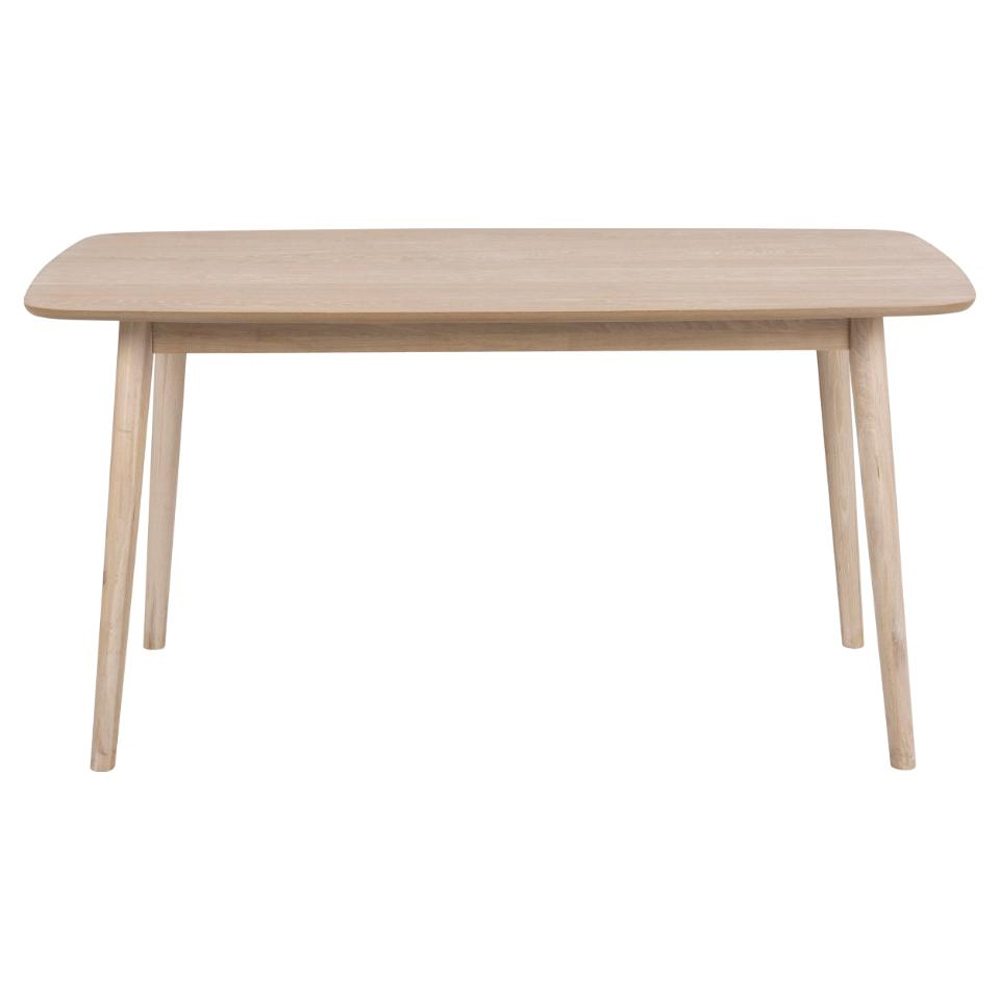 Nephi Wooden Rectangular Dining Table In White Oak