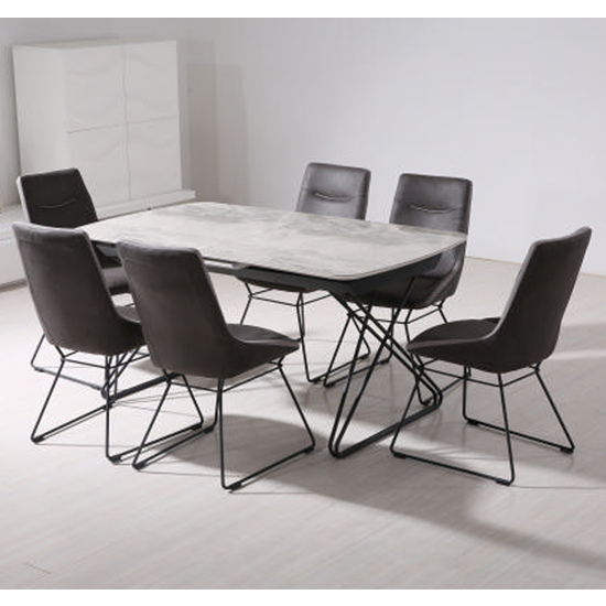 Avici Y Shaped High Gloss White Dining Table And 6 Chairs | Furniture ...