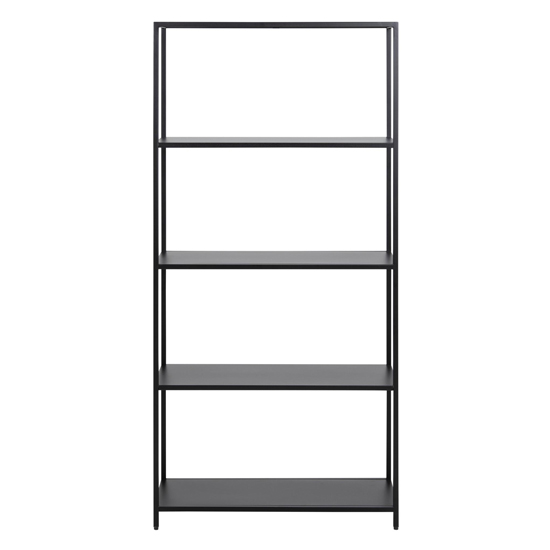 Newberry Metal 4 Shelves Bookcase In Matt Black | Furniture in Fashion