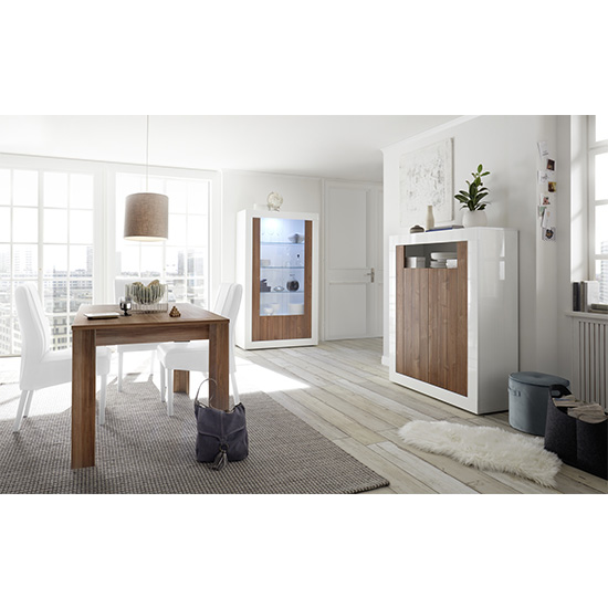 Nitro 2 Doors Wooden Storage Unit In White Gloss Dark Walnut ...