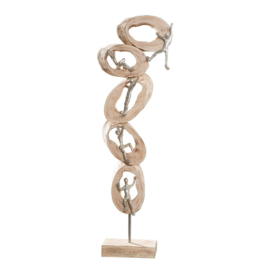 Norman Wood Climb Sculpture In Oak And Silver