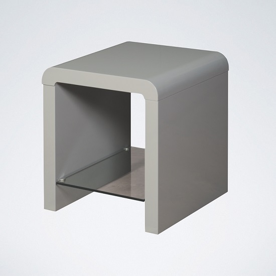 Norset Modern End Table Square In Grey Gloss | Furniture in Fashion