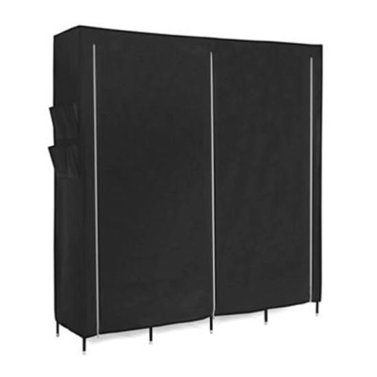 Ojai Large Fabric Quadruple Wardrobe In Black | FiF