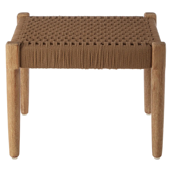 Okala Woven Latte Cotton Rope Footstool In Natural