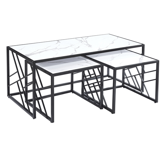 Design Rotating Coffee Table In Gloss White And Marble Finish ...