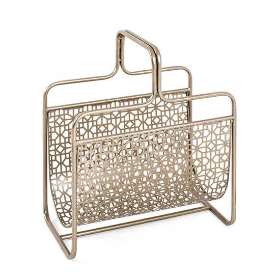 Oviedo Metal Magazine Rack In Gold | Furniture in Fashion