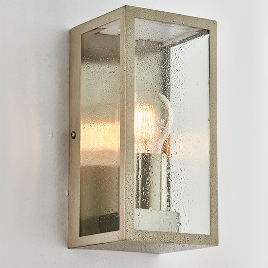 Oxford Clear Glass Panels Wall Light In Brushed Stainless Steel