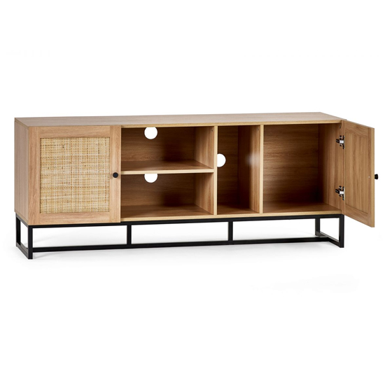Pabla Wooden TV Stand With 2 Doors 2 Shelves In Oak | Furniture in Fashion
