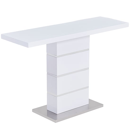 Parini Rectangular High Gloss Console Table In White
