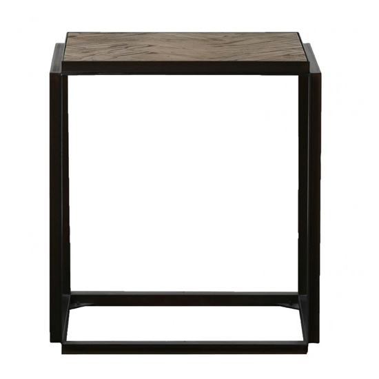 Parquet Wooden Side Table In Elm And Matt Black | Furniture in Fashion