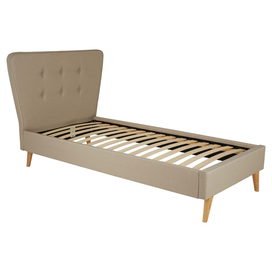 Parumleo Fabric Single Bed In Beige | Furniture in Fashion