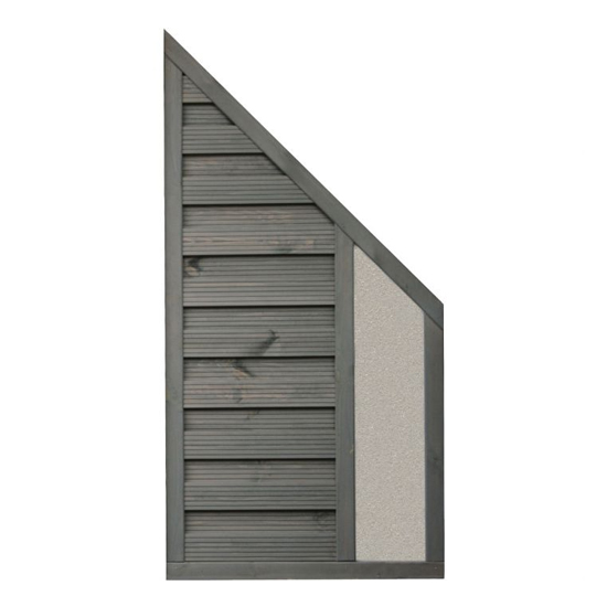 Peltra Set Of 3 Angled Solid Infill Wooden 6x3 Screen In Grey ...