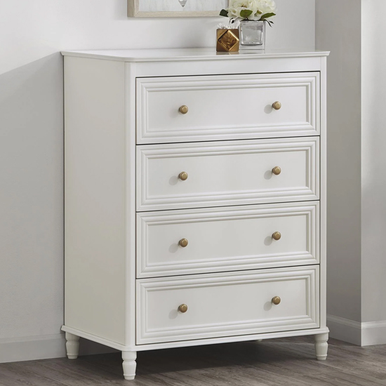Pipers Wooden Chest Of 4 Drawers In Cream