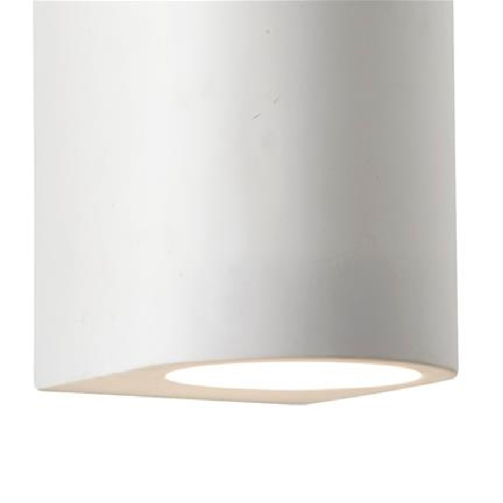 Plaster Cylindrical Shape Wall Light In Gypsum