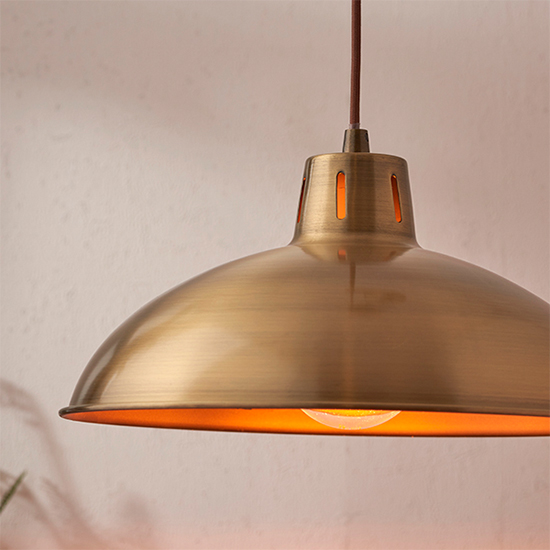 Polka Rise And Fall Led Ceiling Pendant Light In Antique Brass ...