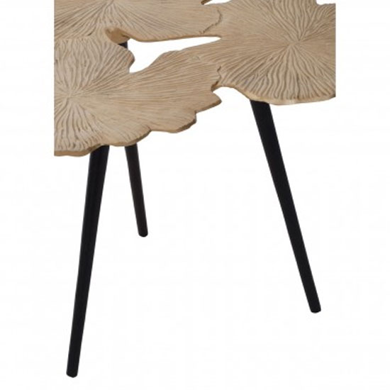 Pratt Large Aluminium Ginkgo Leaf Side Table In Gold And Black