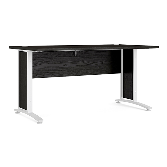 Prax 150cm Computer Desk In Black With Silver Grey Legs | FiF