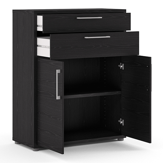 Prax 2 Doors 2 Drawers Office Storage Cabinet In Black | Furniture in ...