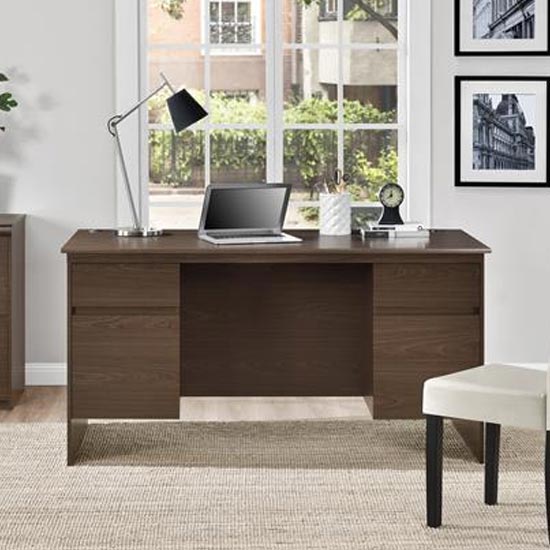Palmira Modern Computer Desk In Matt White And Dark Grey | Furniture in ...