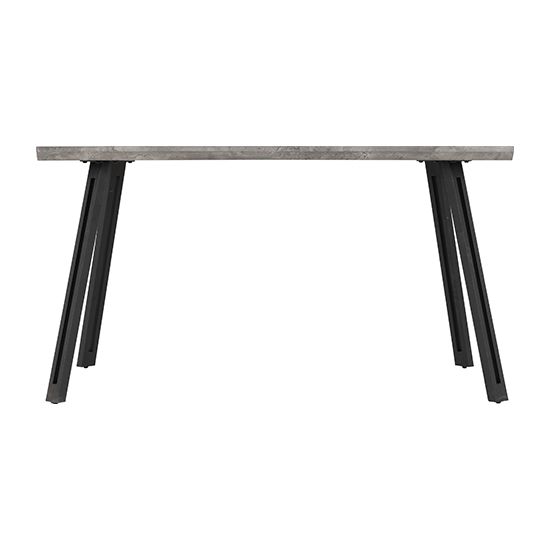 Qinson Wooden Wave Edge Dining Table In Concrete Effect