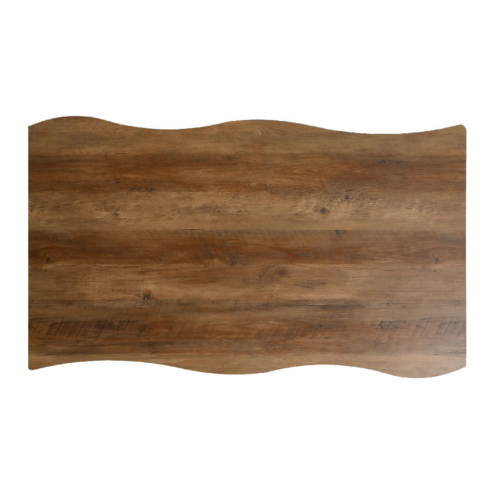 Qinson Wooden Wave Edge Dining Table In Medium Oak