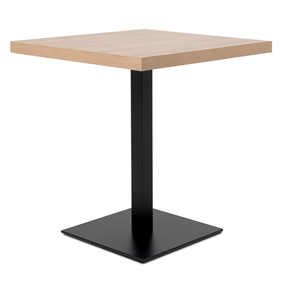 Quads Square Wooden Dining Table In Sonoma Oak And Black | FiF