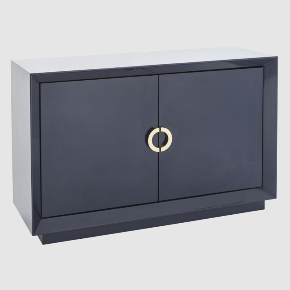 Quarryville High Gloss Sideboard With 2 Doors In Blue