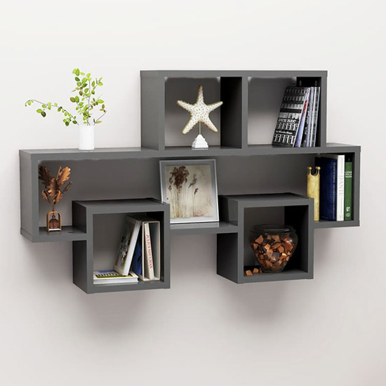 Quillon Car-Shaped Wooden Wall Shelf In Grey | Furniture in Fashion
