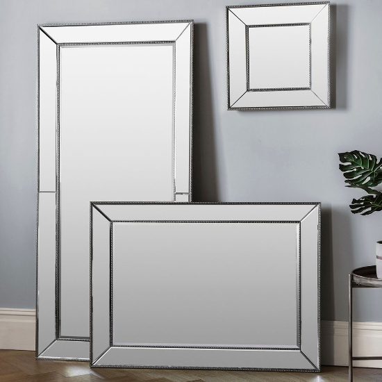 Raddle Rectangular Leaner Mirror In Silver Frame | Furniture in Fashion