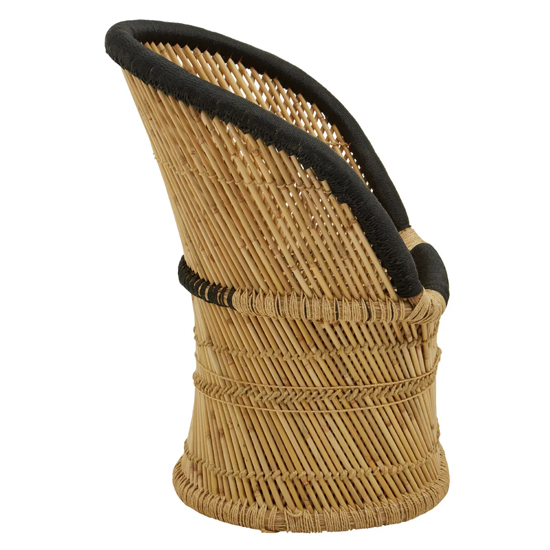 Radford Kids Bamboo Chair And Stool In Natural And Black