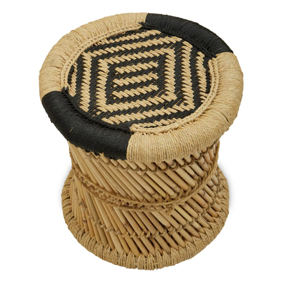 Radford Kids Bamboo Chair And Stool In Natural And Black