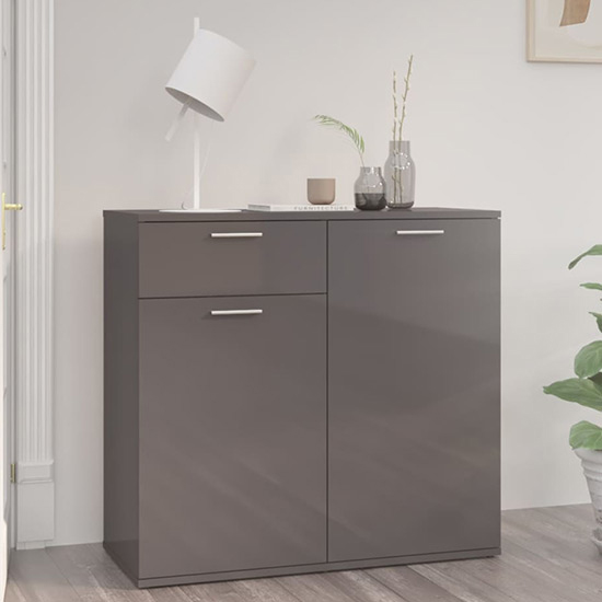 Ragni High Gloss Sideboard With 4 Doors 2 Drawers In Black | Furniture ...