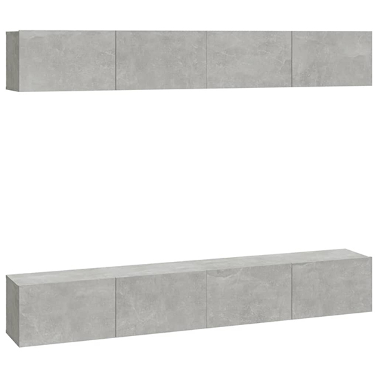 Raivo Wall Hung Wooden Entertainment Unit In Concrete Effect