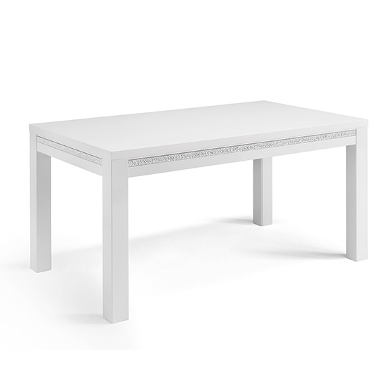Regal Cromo Details White Gloss Dining Table With 6 Chairs